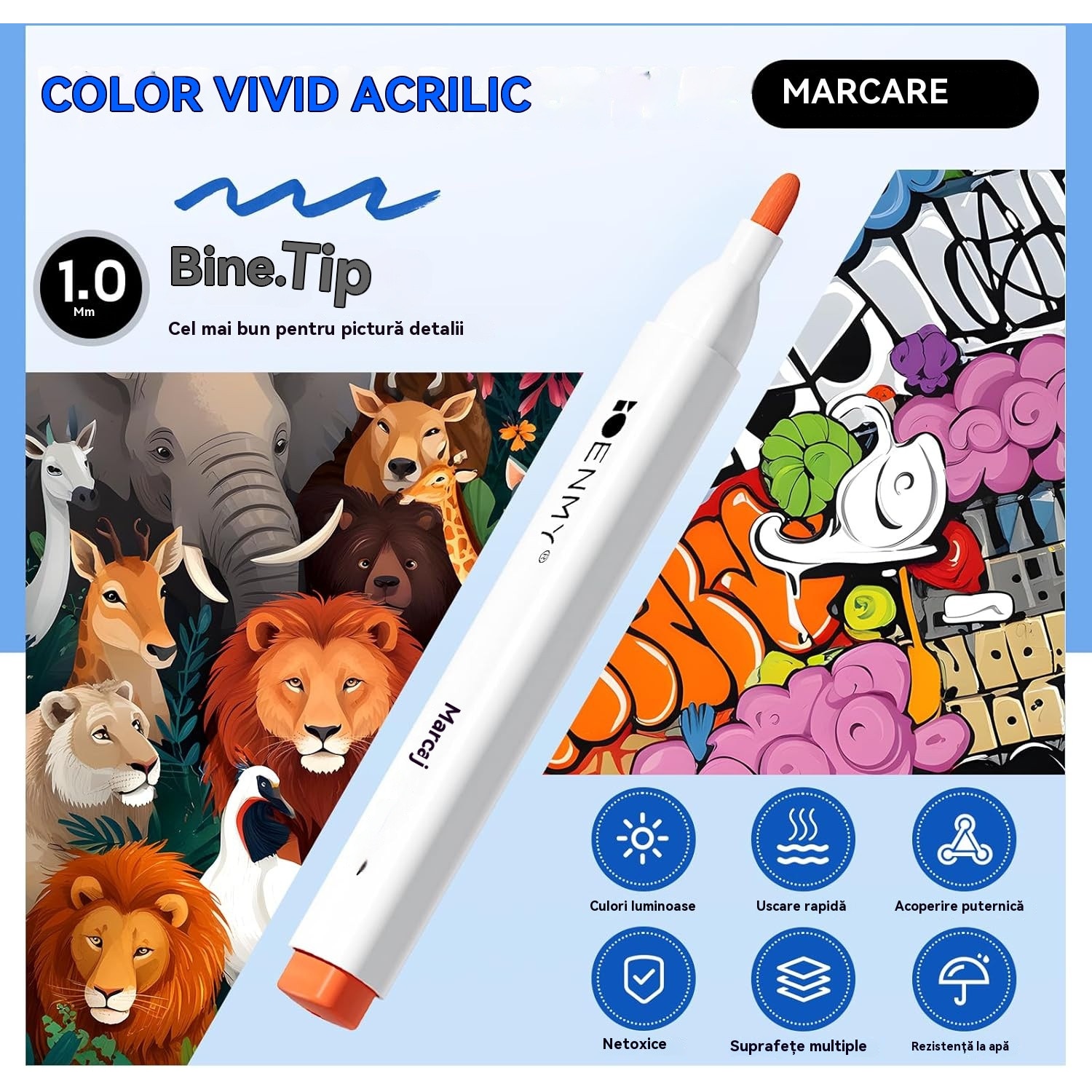 Set de 48 Carioci Markere cu Vopsea Acrilica – Markere Premium ...