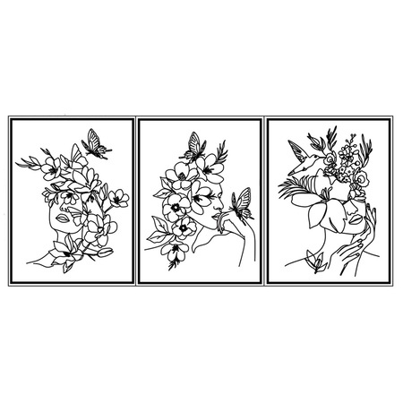 Sticker Decorativ Feicaeesa, Arbori si flori, Negru, Autoadezive ...