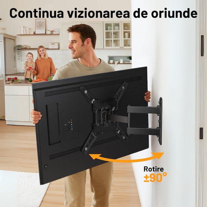 Suport TV de Perete, Premium, Montare pe Perete, Reglabil, Rotire ...