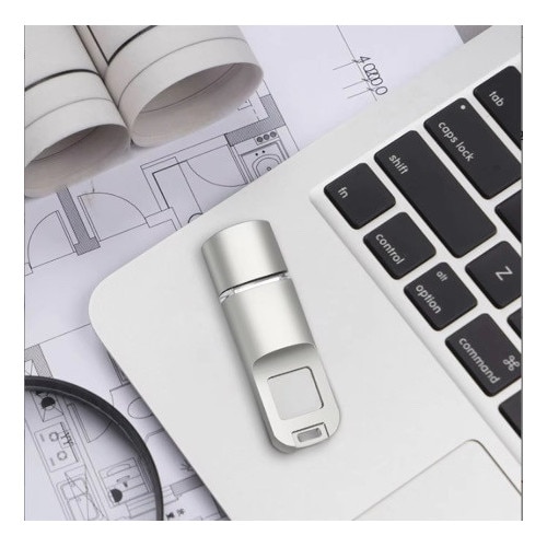 Stick Memorie USB cu scanare amprenta digitala 3.0, 128 Gb, Metalic ...