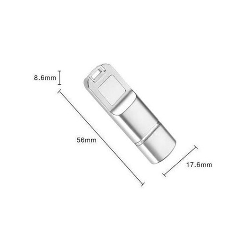 Stick Memorie USB cu scanare amprenta digitala 3.0, 128 Gb, Metalic ...