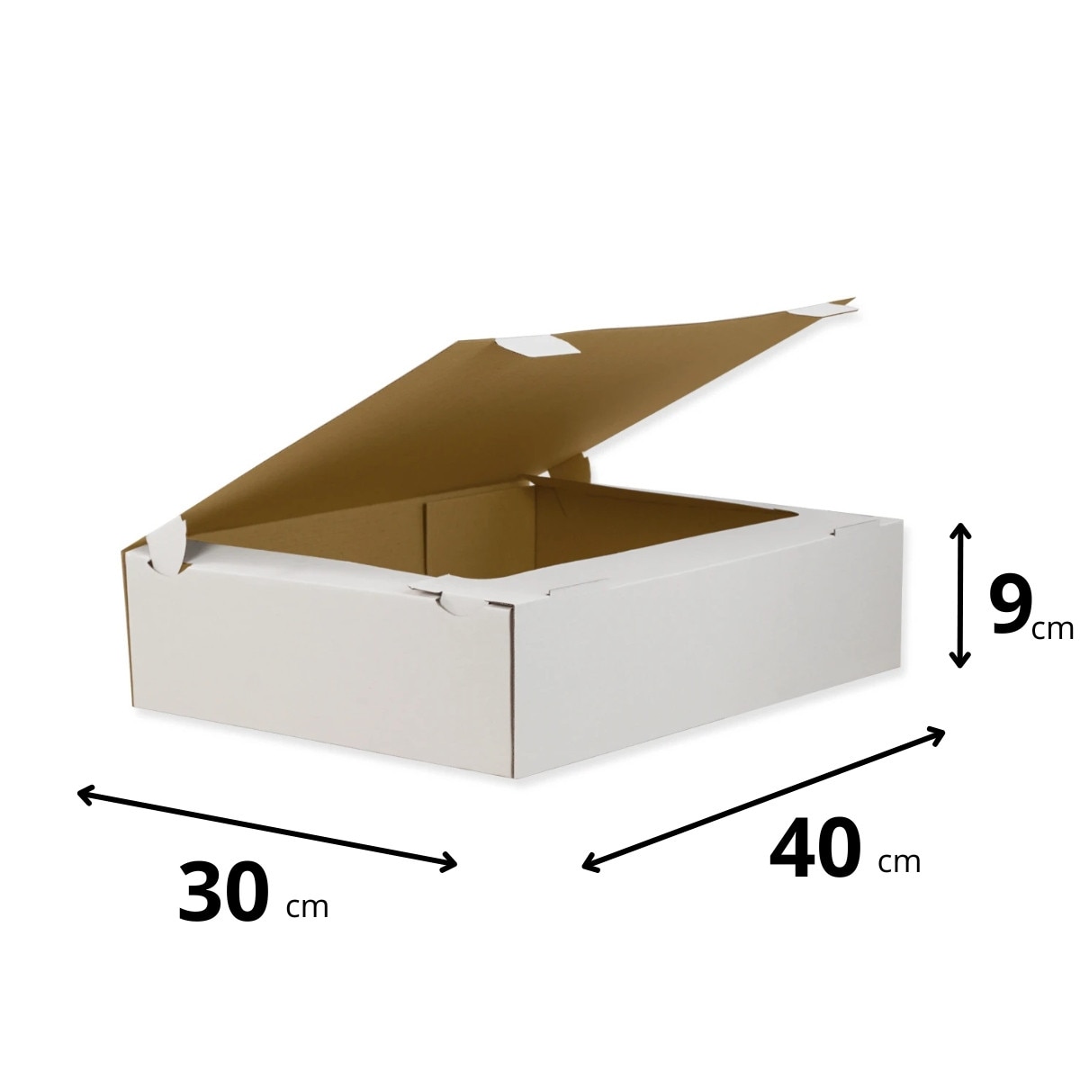 Set 10 buc cutii carton pentru prajituri Kapak, alb, 40x30x9cm ...