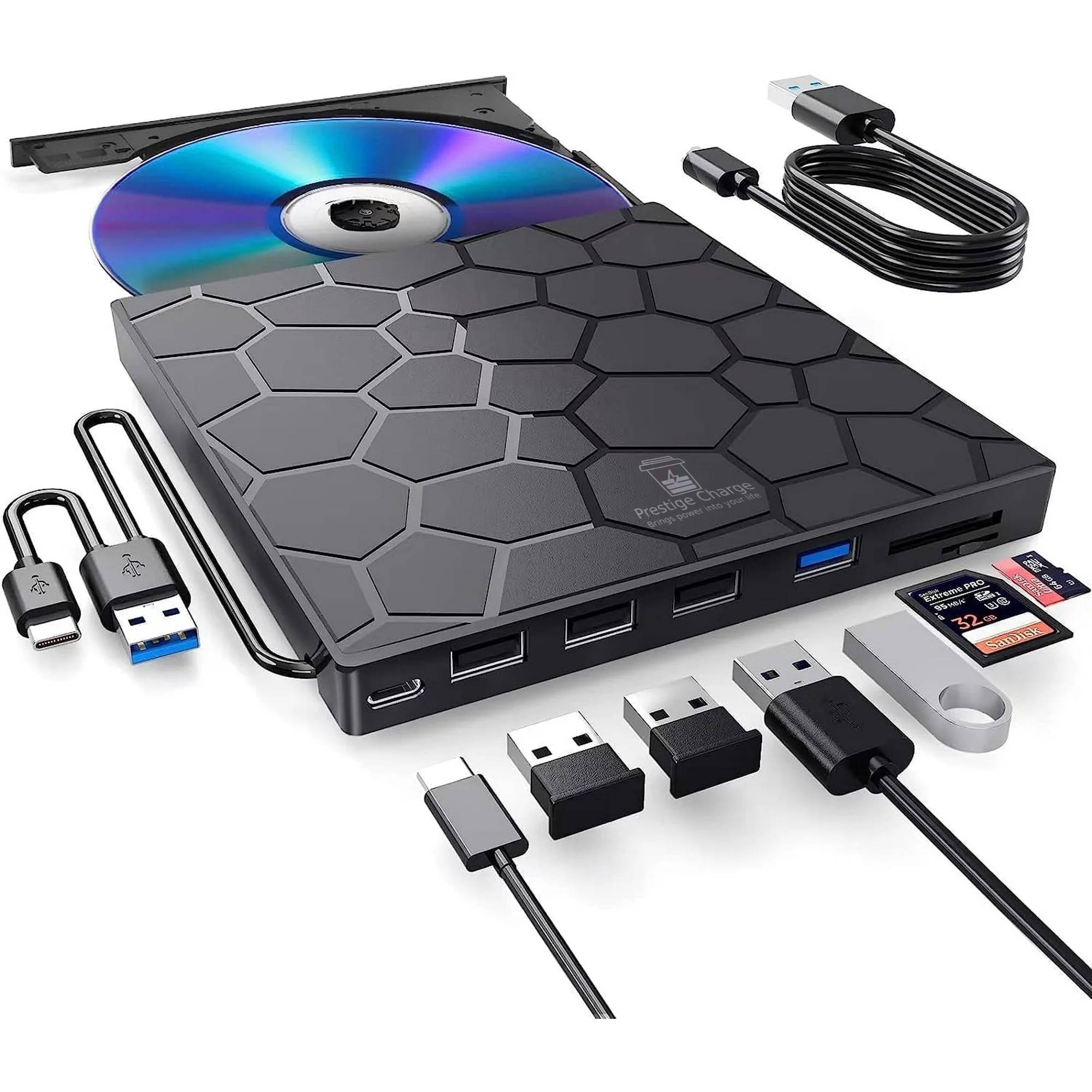 DVD Writer Extern 8 in 1, PRESTIGE CHARGE®, Viteza Mare ...