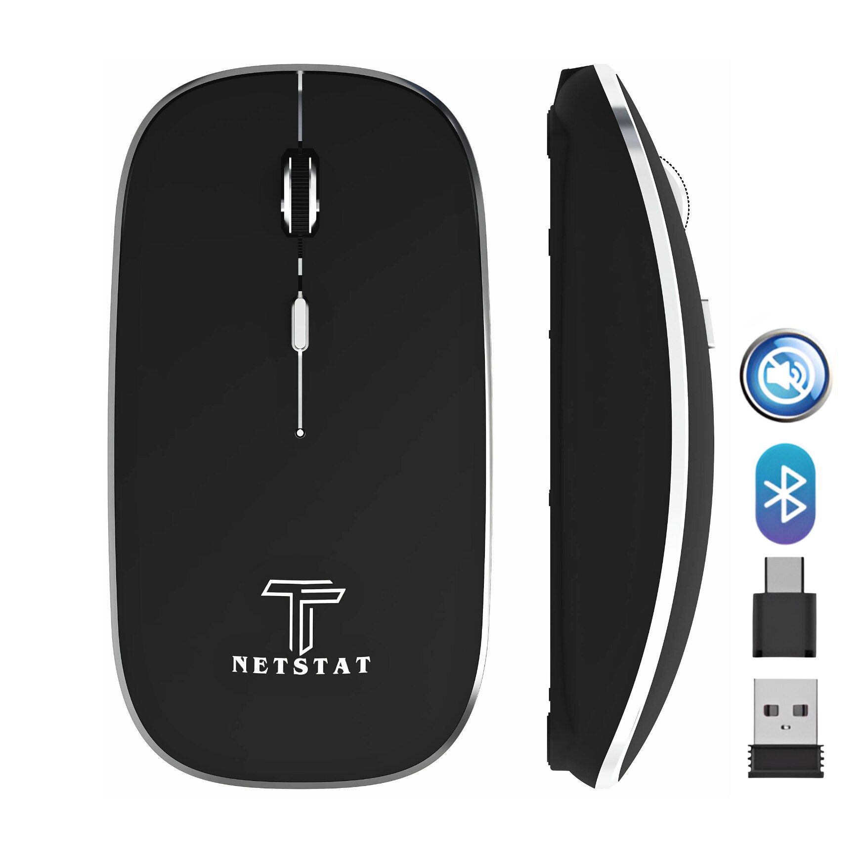 Mouse Wireless NETSTAT®, Fara fir, Click Silentios, Slim si Portabil ...
