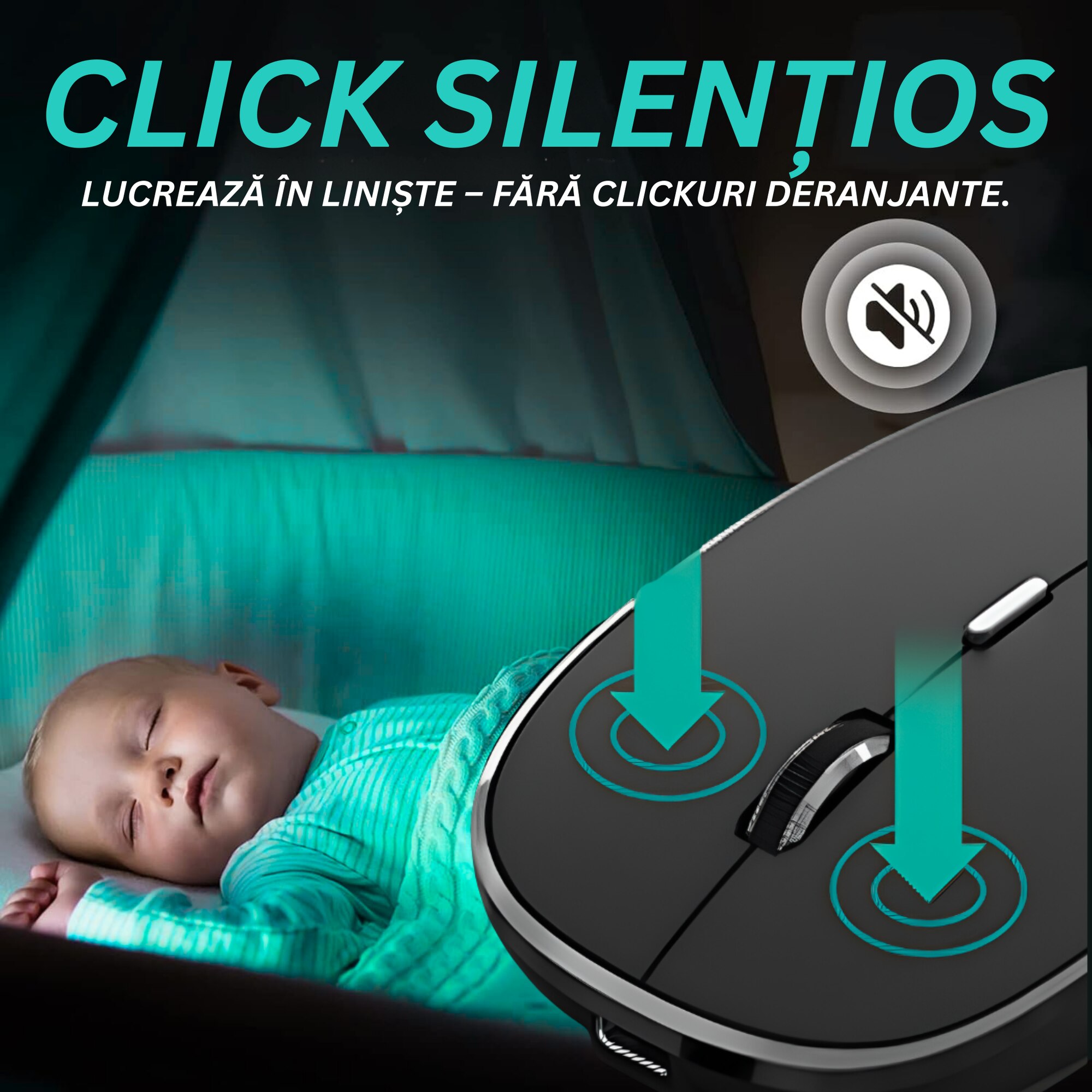 Mouse wireless NETSTAT, Mouse Click Silentios, Multi-device 3 Conexiuni ...