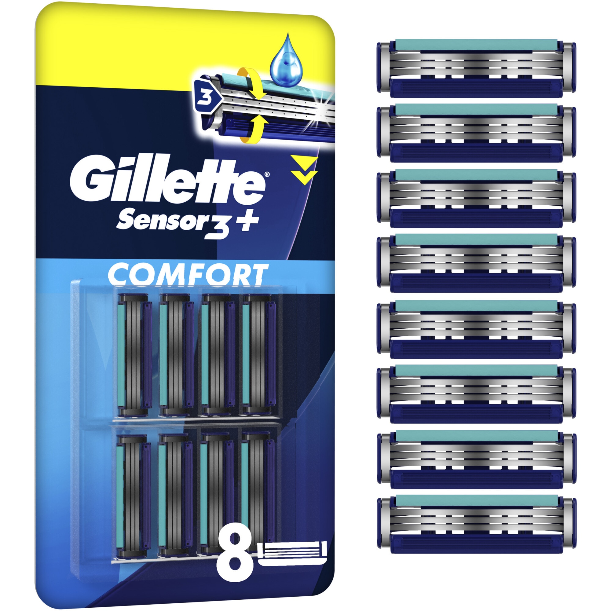 Резерва Gillette Sensor 3+ Comfort, 8 броя - eMAG.bg