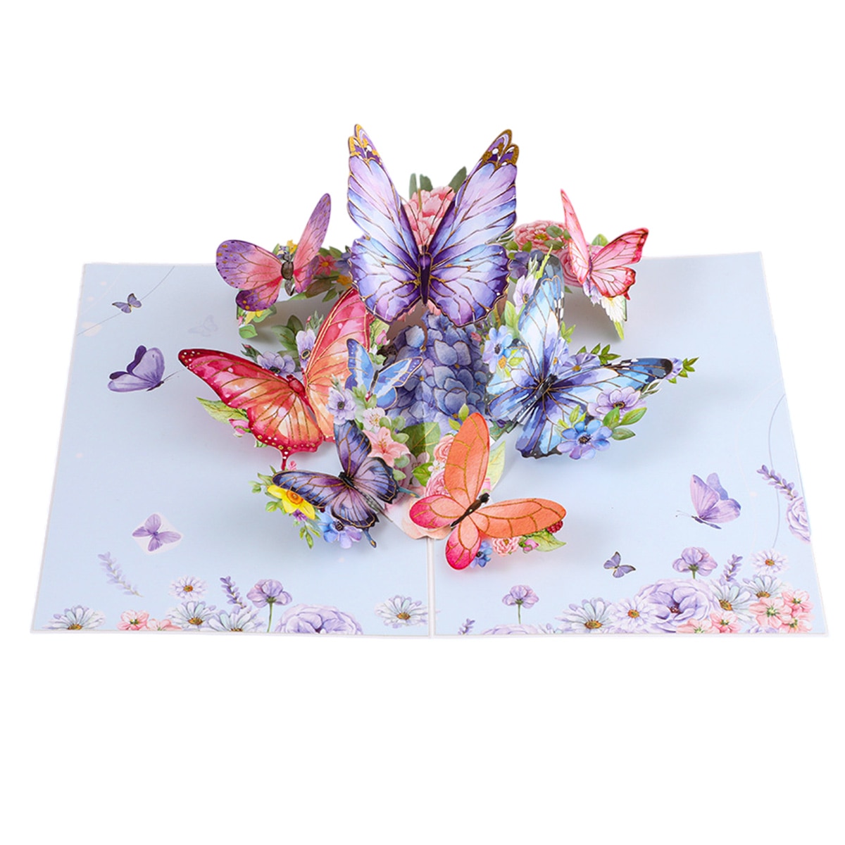Felicitare 3D cu flori si fluture, set pentru zi de nastere, pentru ...