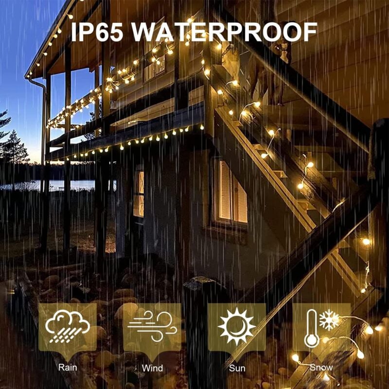 Instalatie LED cu bila, 80 LED-uri, 10m, 8 moduri, pentru interior si ...