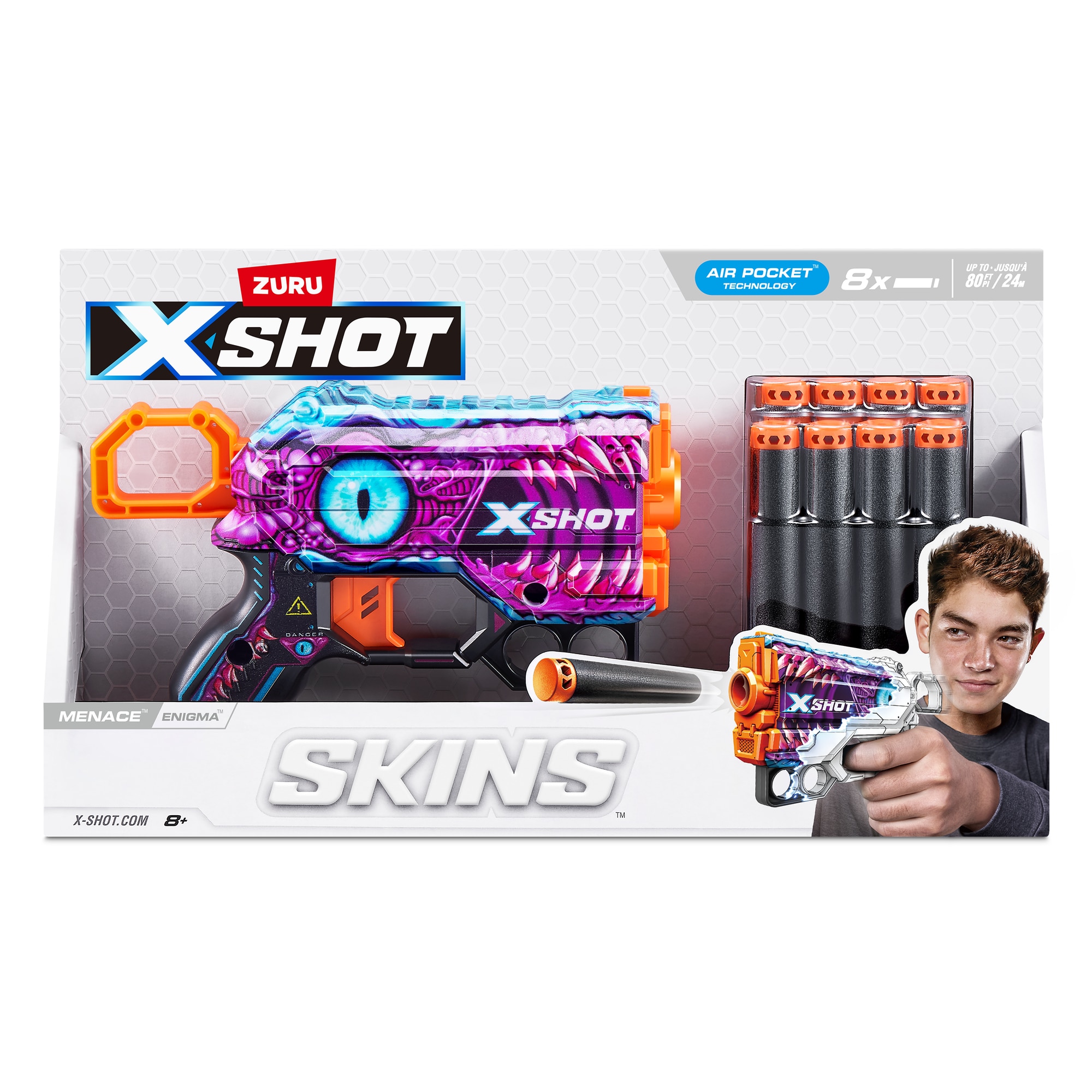 X-Shot Blaster Skins Menace Enigma, 8 lövedék - eMAG.hu