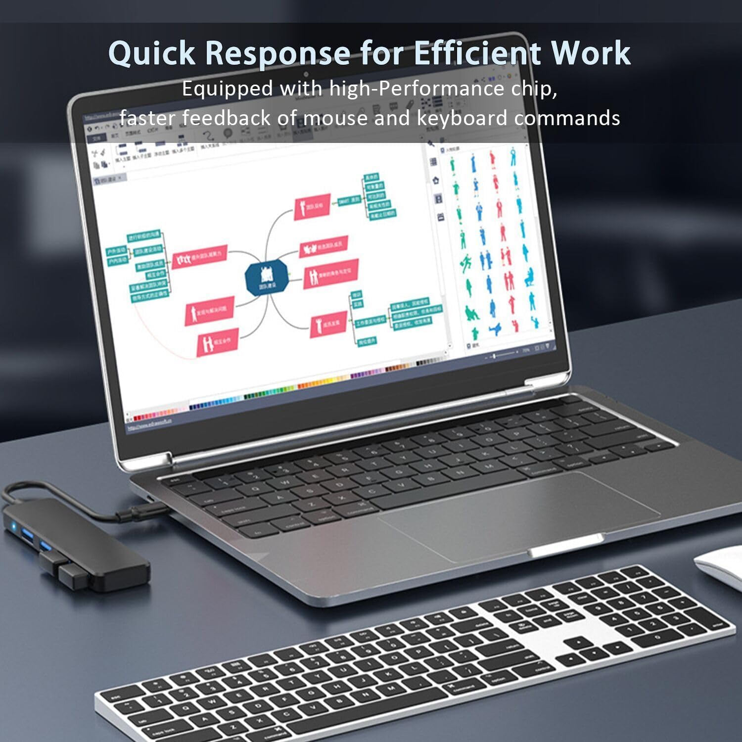 Hub USB 3.0, 4 Porturi, 5 Gbps, 0.3m, Plug Play, Compatibil cu Macbook ...