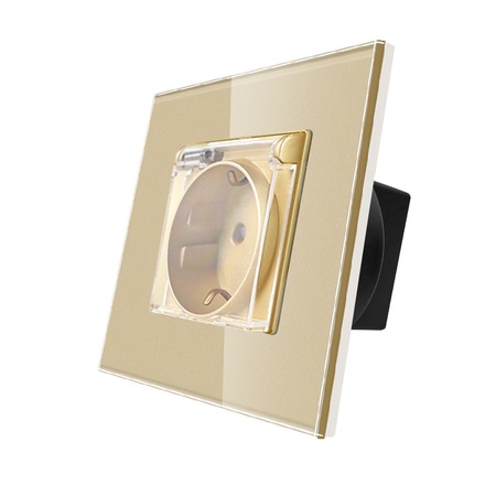 Priza Simpla cu Capac de Protectie cu Rama din Sticla LUXION - eMAG.ro