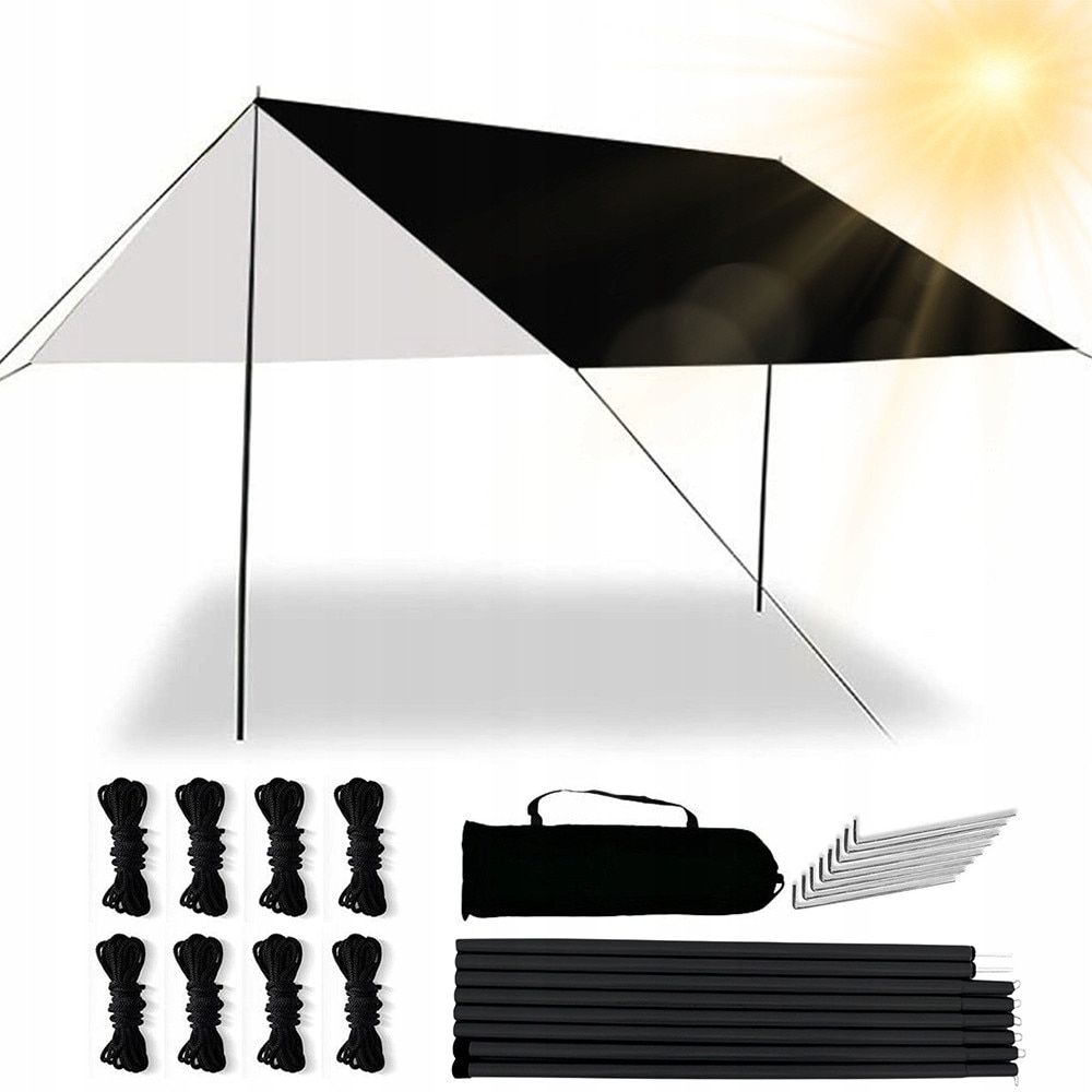 Prelata de camping cu stalpi, baldachin de camping de 3 m*3 m, prelata ...