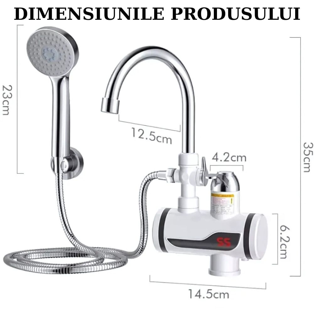 Robinet Electric Pentru Apa Calda Instant Gardeon® cu Para de Dus ...