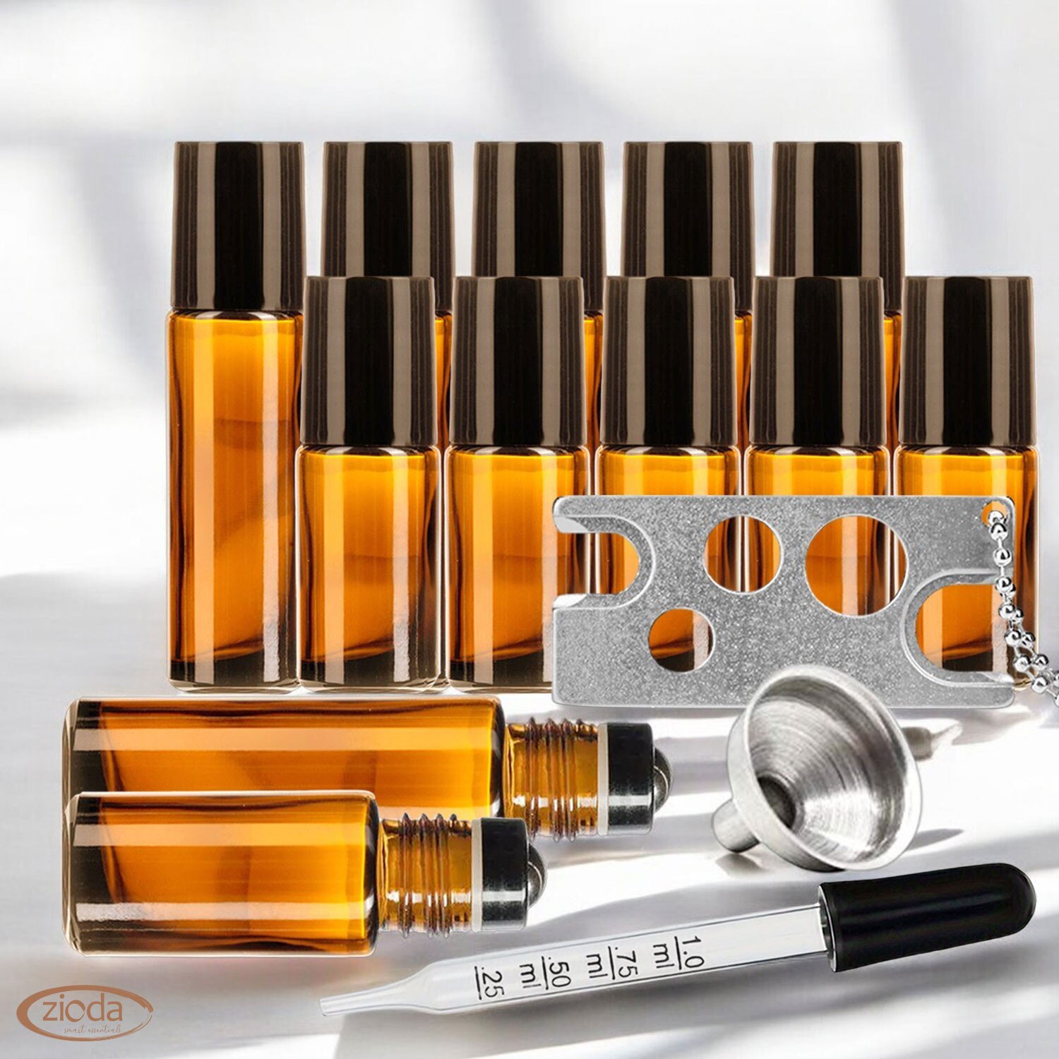 Set 12 recipiente sticla 5ml, 10ml roll-on, zioda smart essentials ...