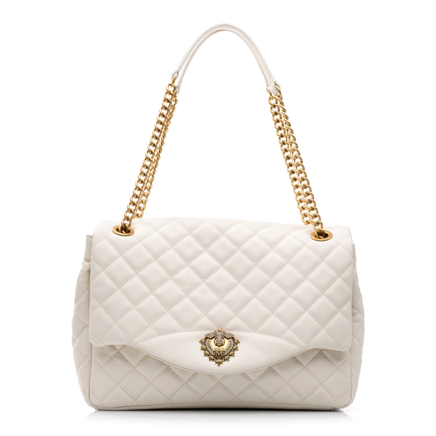 Geanta dama, Musette, JAQUELINE GM, Piele naturala, ivoire, 34 x 9 x 24 ...