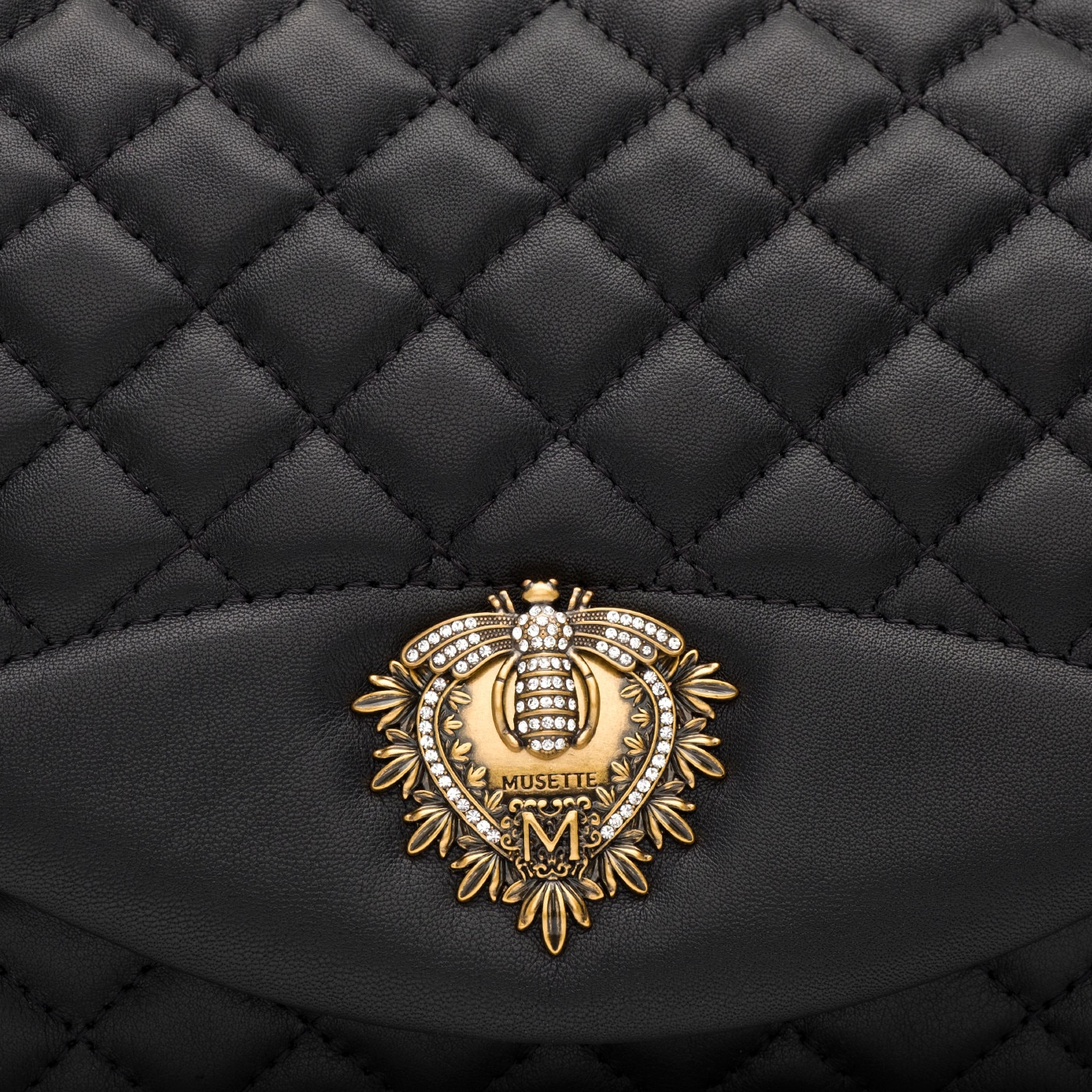 Geanta dama, Musette, JAQUELINE MM, Piele naturala, negru, 25 x 8 x 17. ...