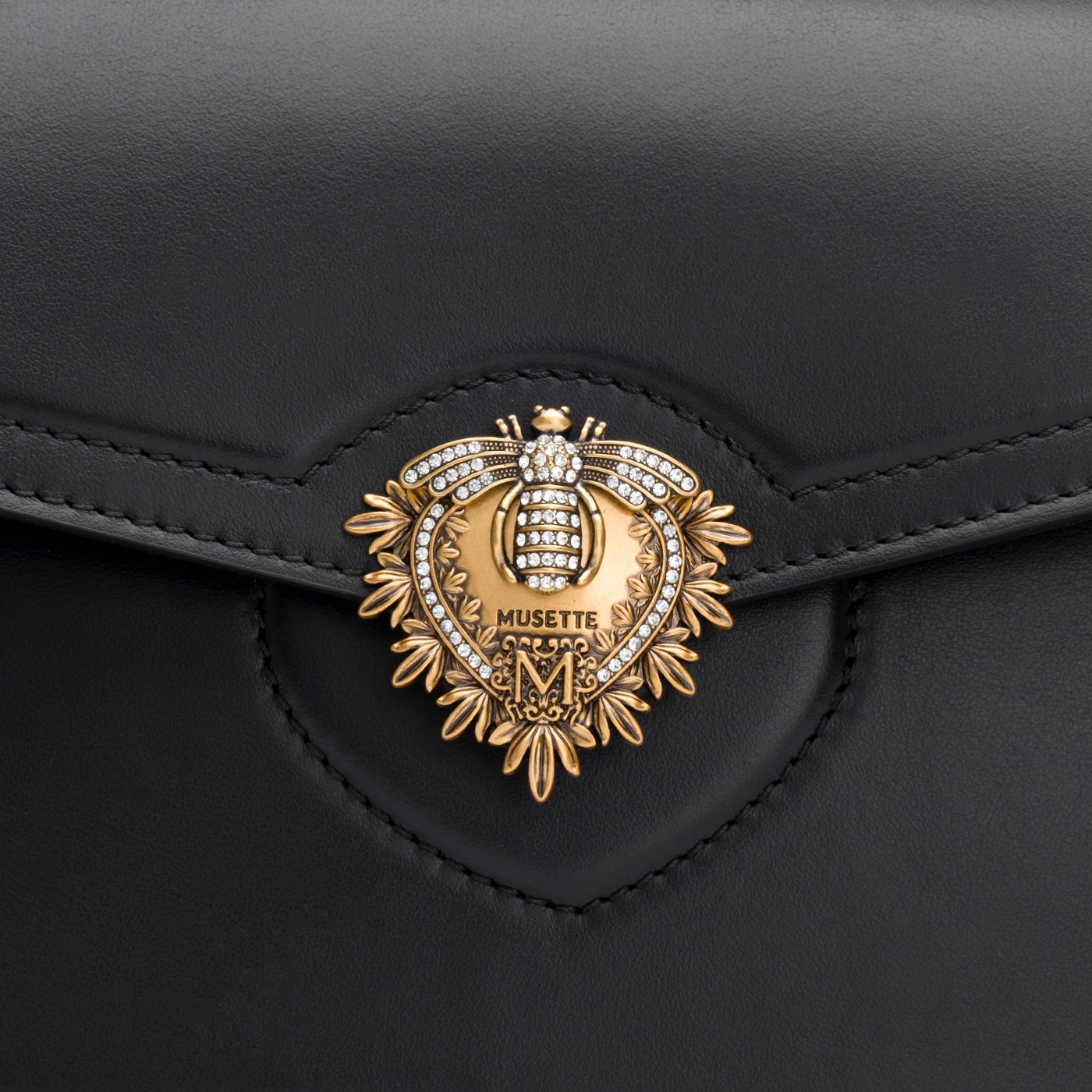 Geanta dama, Musette, CARISSA, Piele naturala, negru, 24 x 8 x 15 cm ...