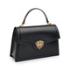 Geanta dama, Musette, CARISSA, Piele naturala, negru, 24 x 8 x 15 cm ...