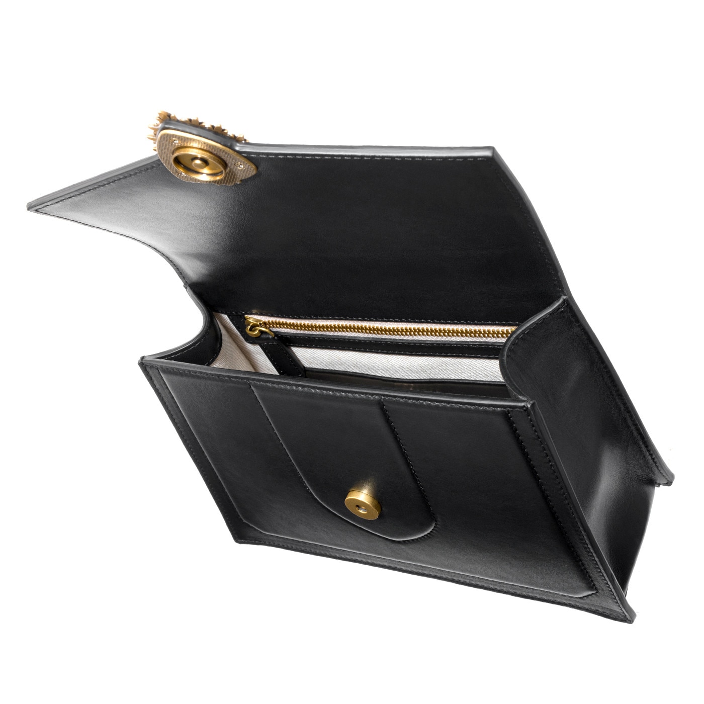 Geanta dama, Musette, CARISSA, Piele naturala, negru, 24 x 8 x 15 cm ...