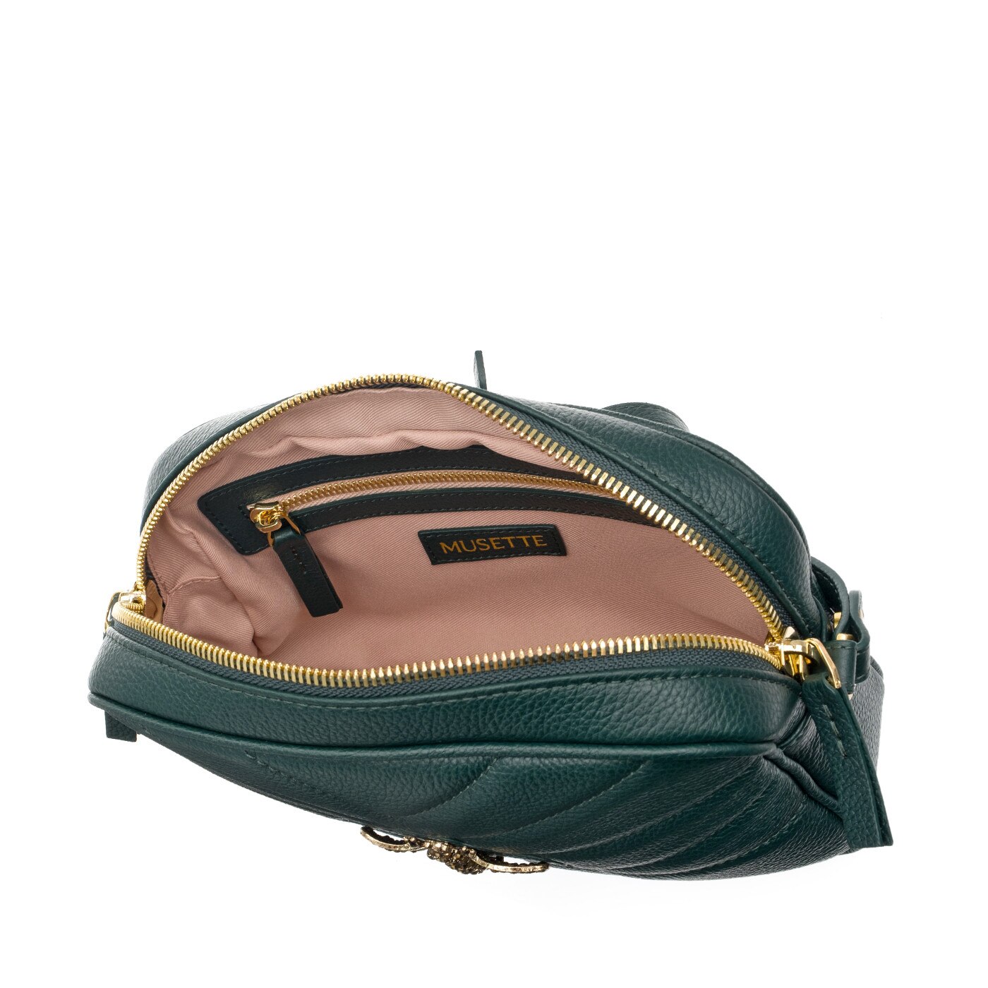 Geanta dama, Musette, NEW TASHA, BEEPiele naturala, verde, 26 x 6 x 17 ...