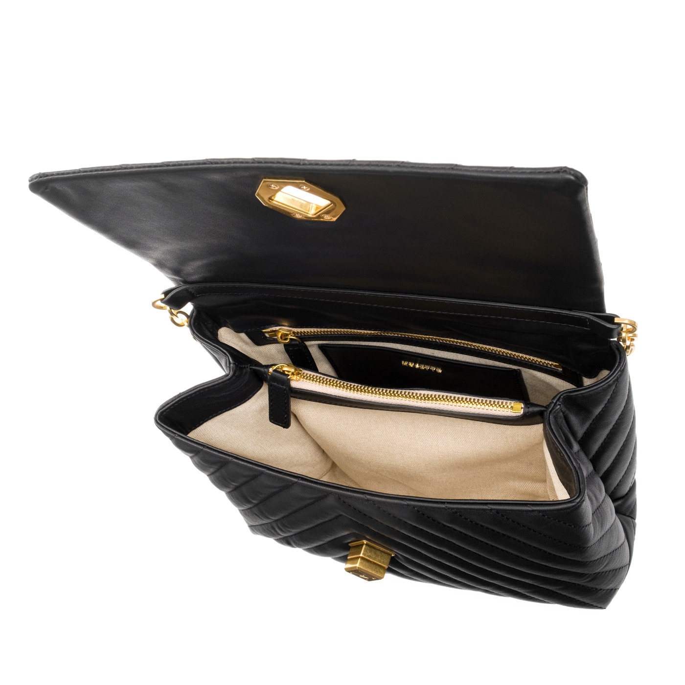 Geanta dama, Musette, NEW ELSA, MMPiele naturala, negru, 28 x 10 x 19 ...