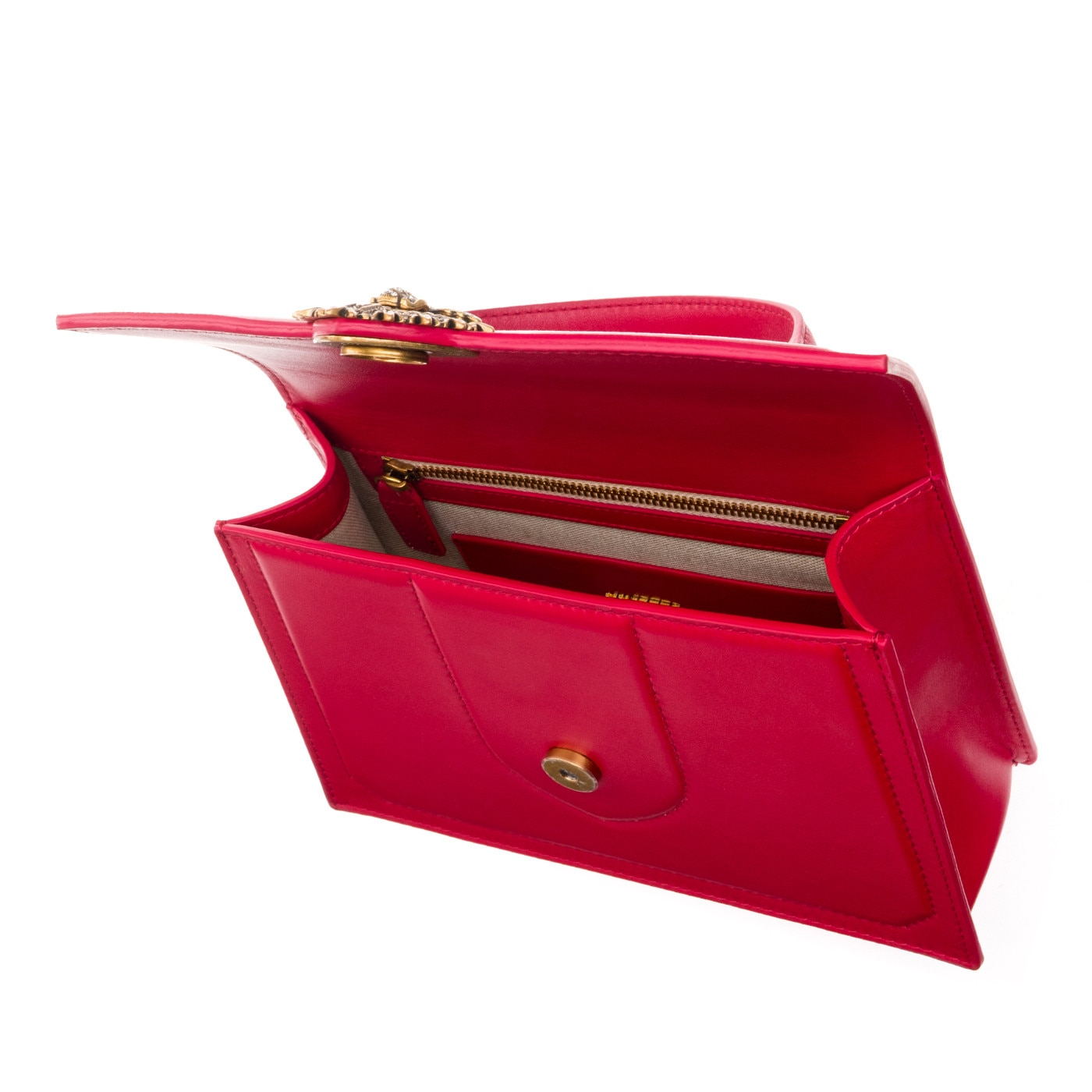 Geanta dama, Musette, CARISSA, Piele naturala, rosu, 24 x 8 x 15 cm ...