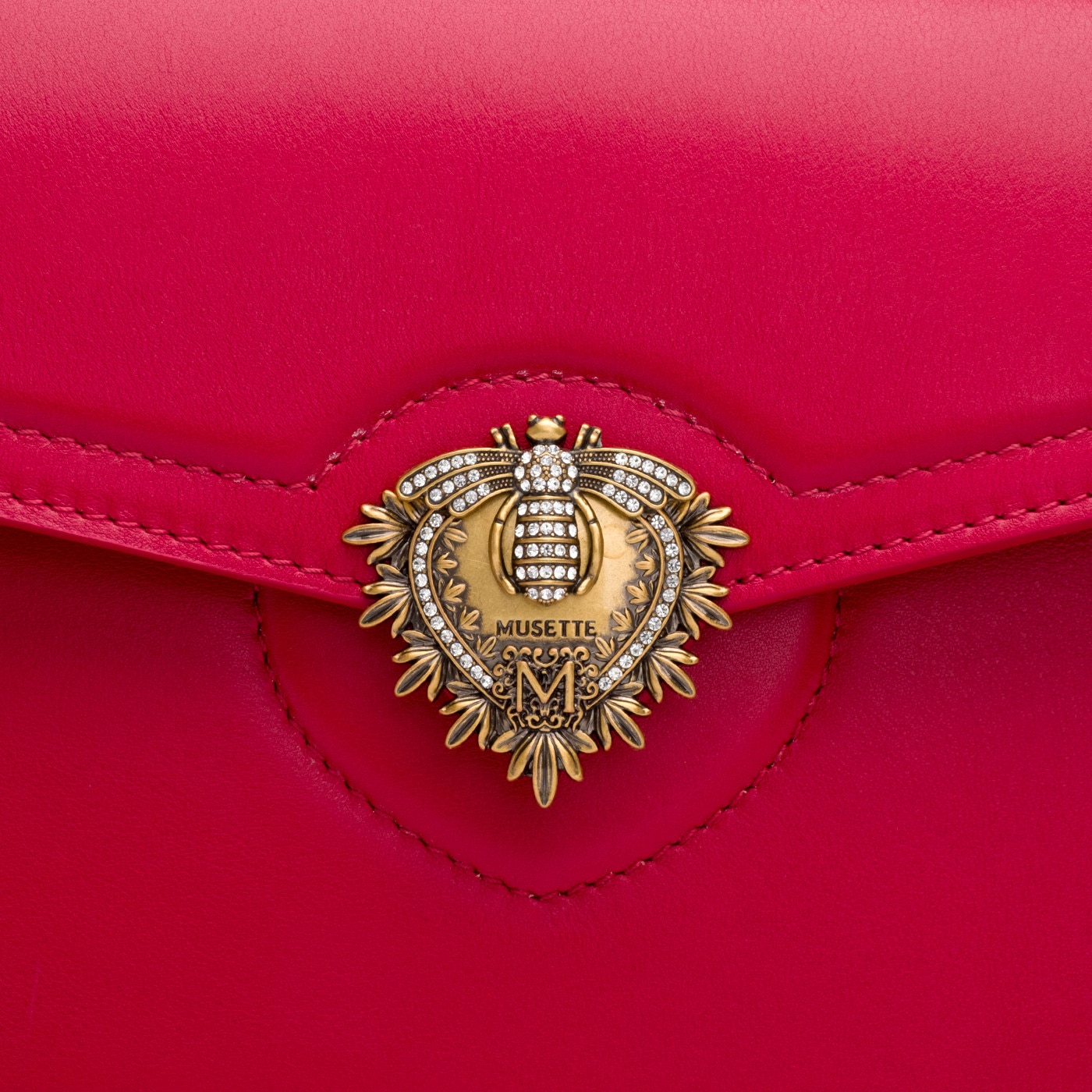 Geanta dama, Musette, CARISSA, Piele naturala, rosu, 24 x 8 x 15 cm ...