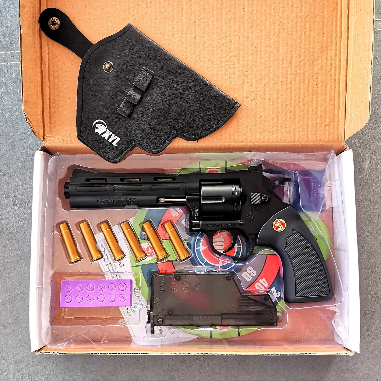 Revolver pentru copii ZP-5, Cu glont moale si bile de gel, 28cm - eMAG.ro