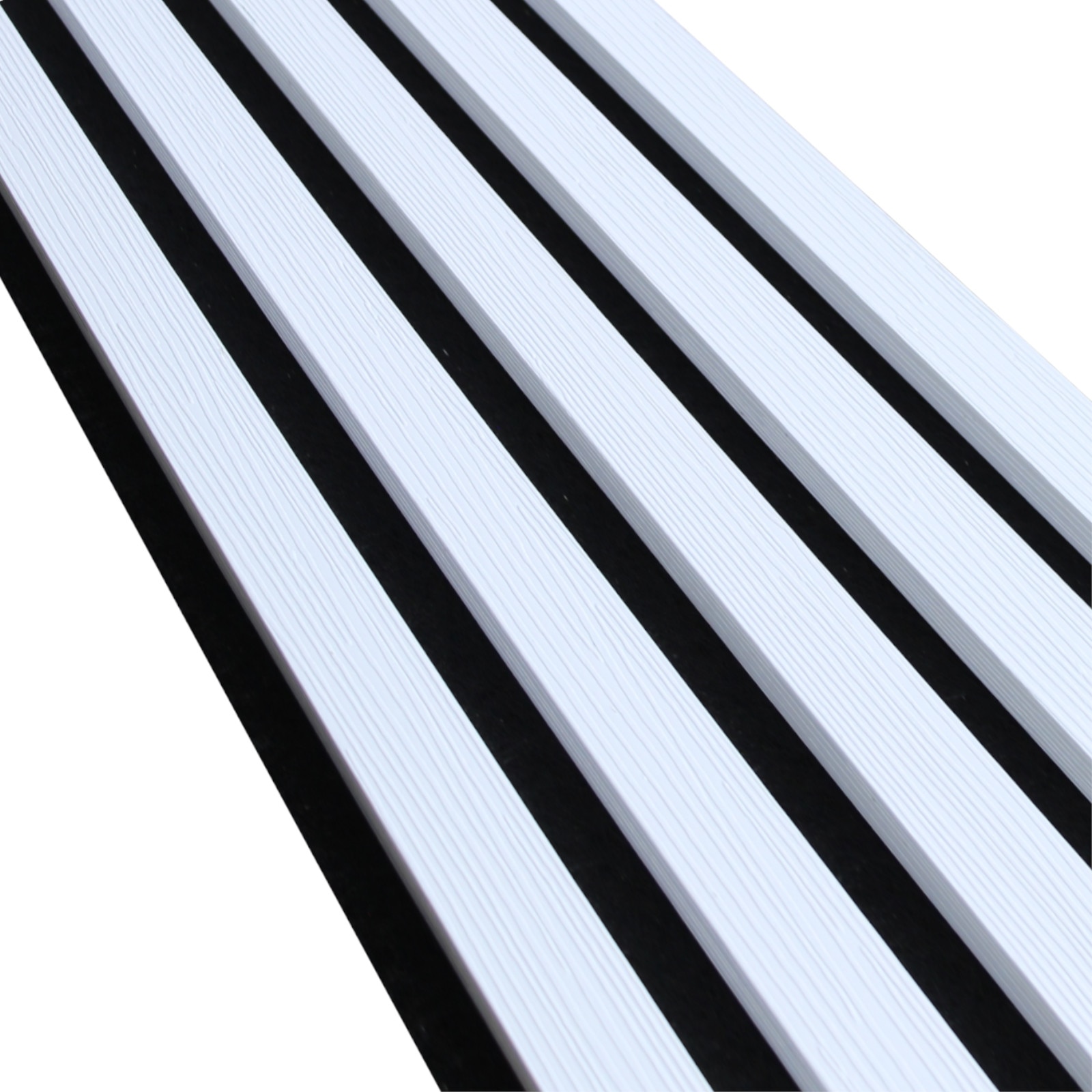 Riflaj Decorativ Tip Panou Acustic Alb din fetru cu lamele din MDF ...