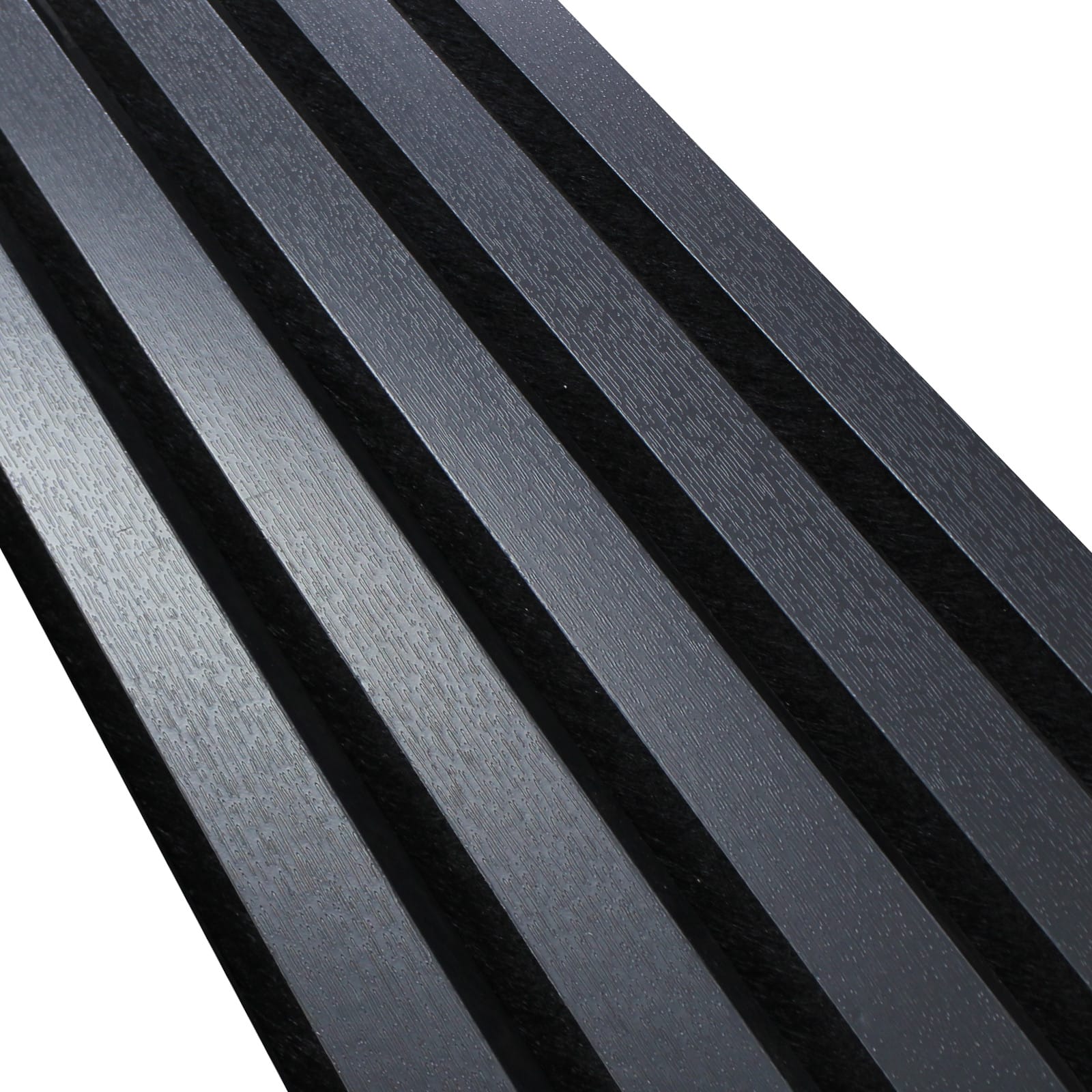 Riflaj Decorativ Tip Panou Acustic Antracit din fetru cu lamele din MDF ...