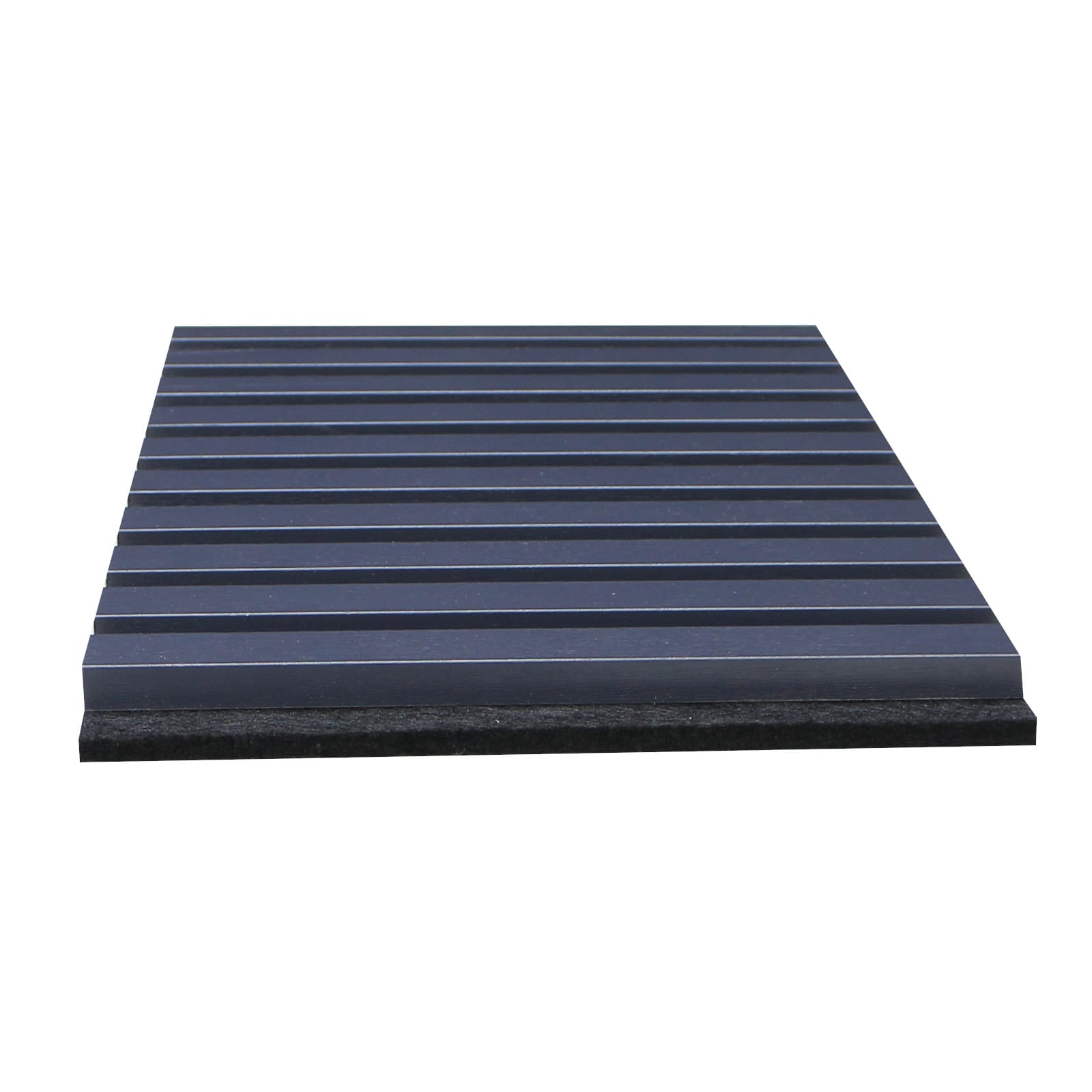 Riflaj Decorativ Tip Panou Acustic Antracit din fetru cu lamele din MDF ...