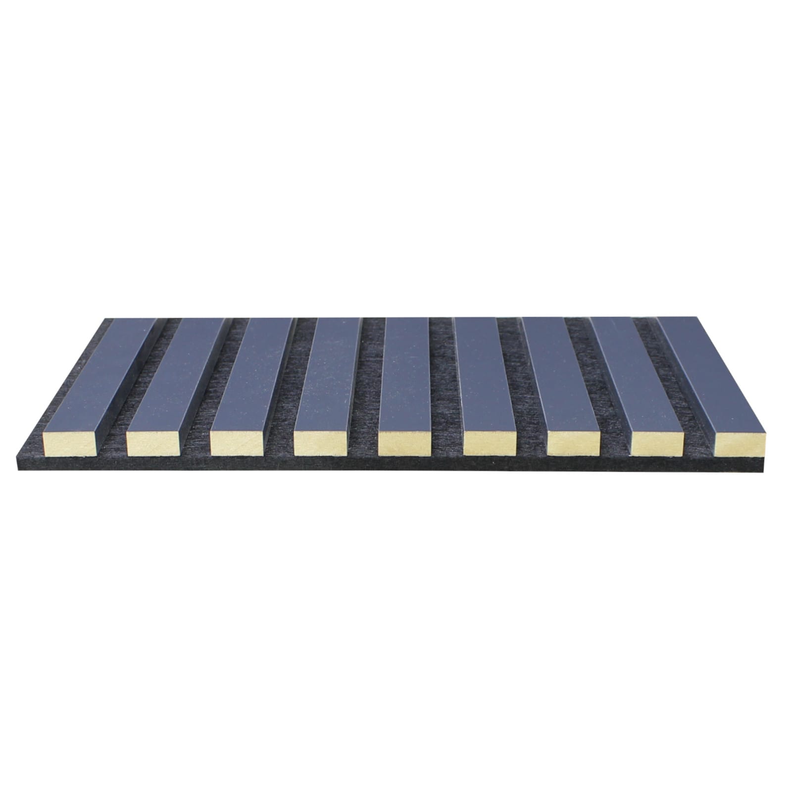 Riflaj Decorativ Tip Panou Acustic Antracit din fetru cu lamele din MDF ...