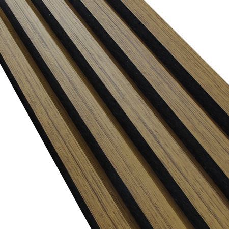 Riflaj Decorativ Tip Panou Acustic Teak din fetru cu lamele din MDF ...