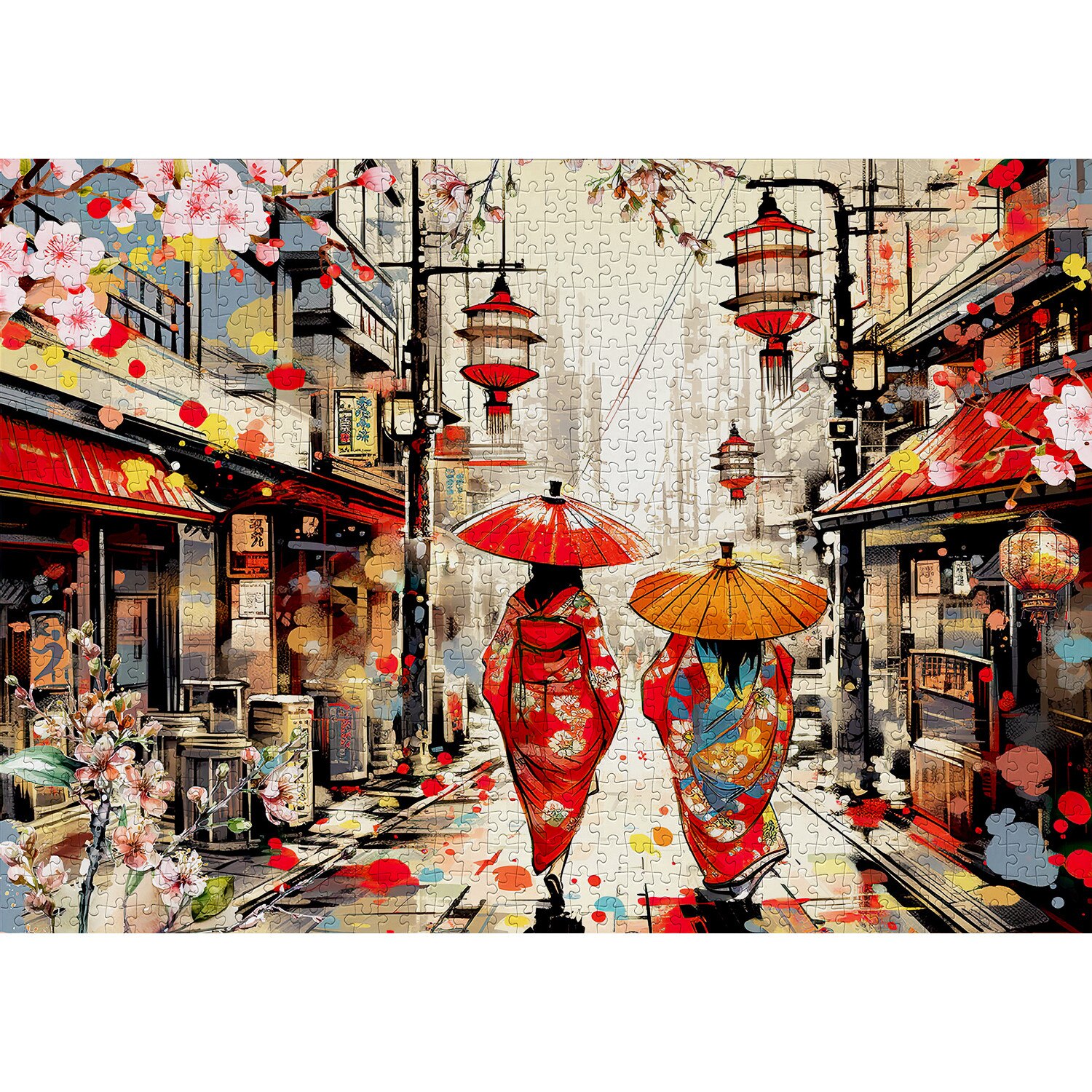 Puzzle 1000 Piese ENJOY – Tokyo Stroll, Femei in Port Traditional la ...