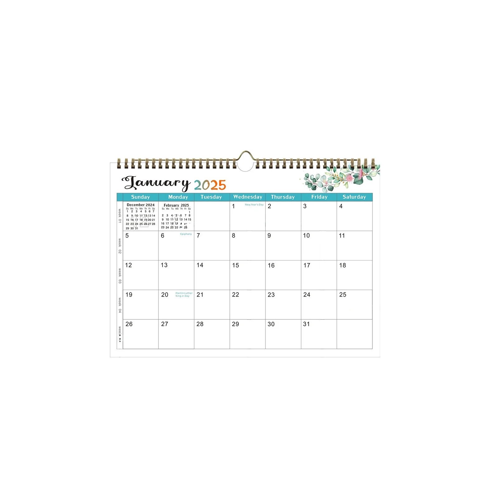 Calendar de perete 2025, 18 luni, alb, 30x22x0.5cm, agenda si planner ...