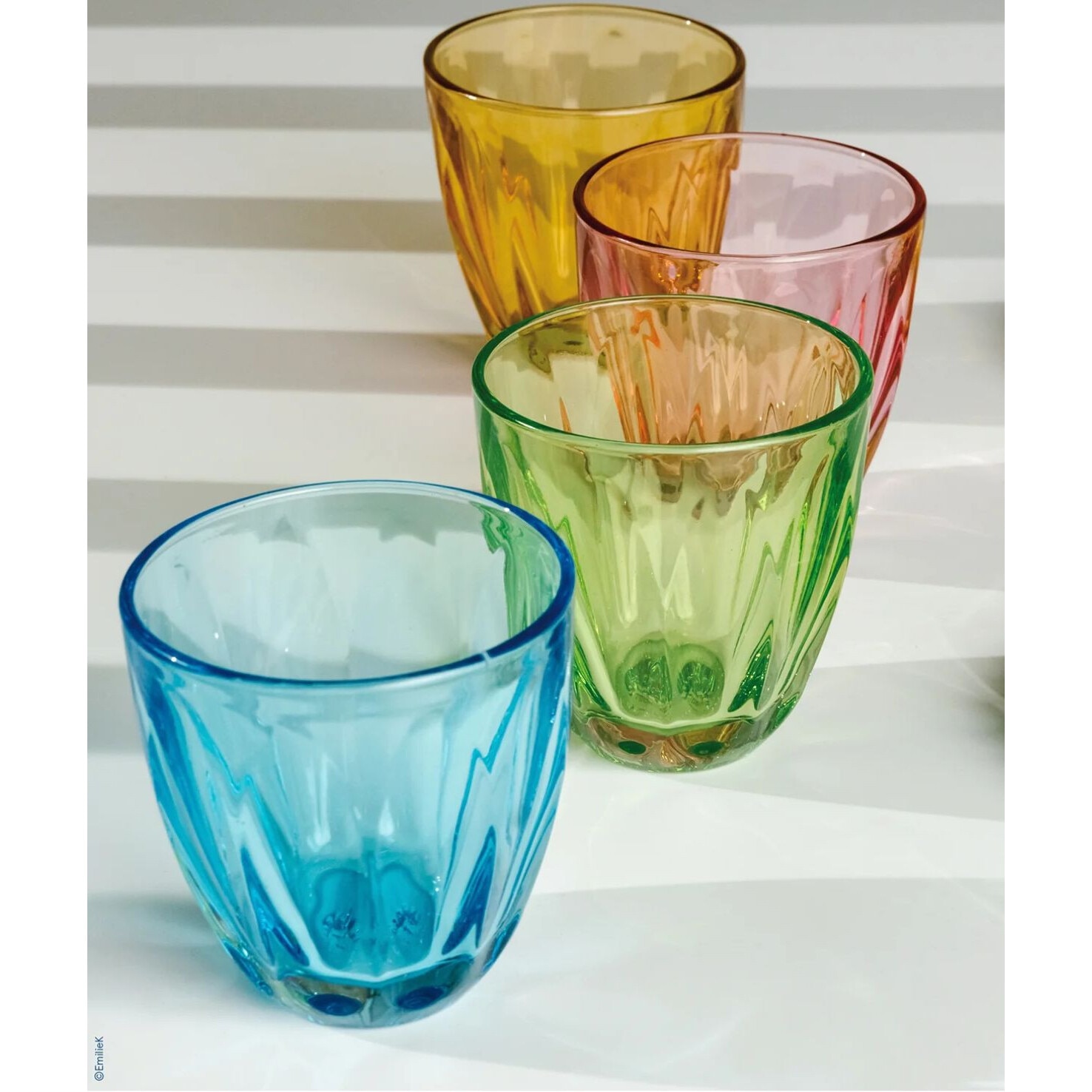 Pahar set 6 bucati, La Rochere, model Lily, 250 ml, colorat malin ...