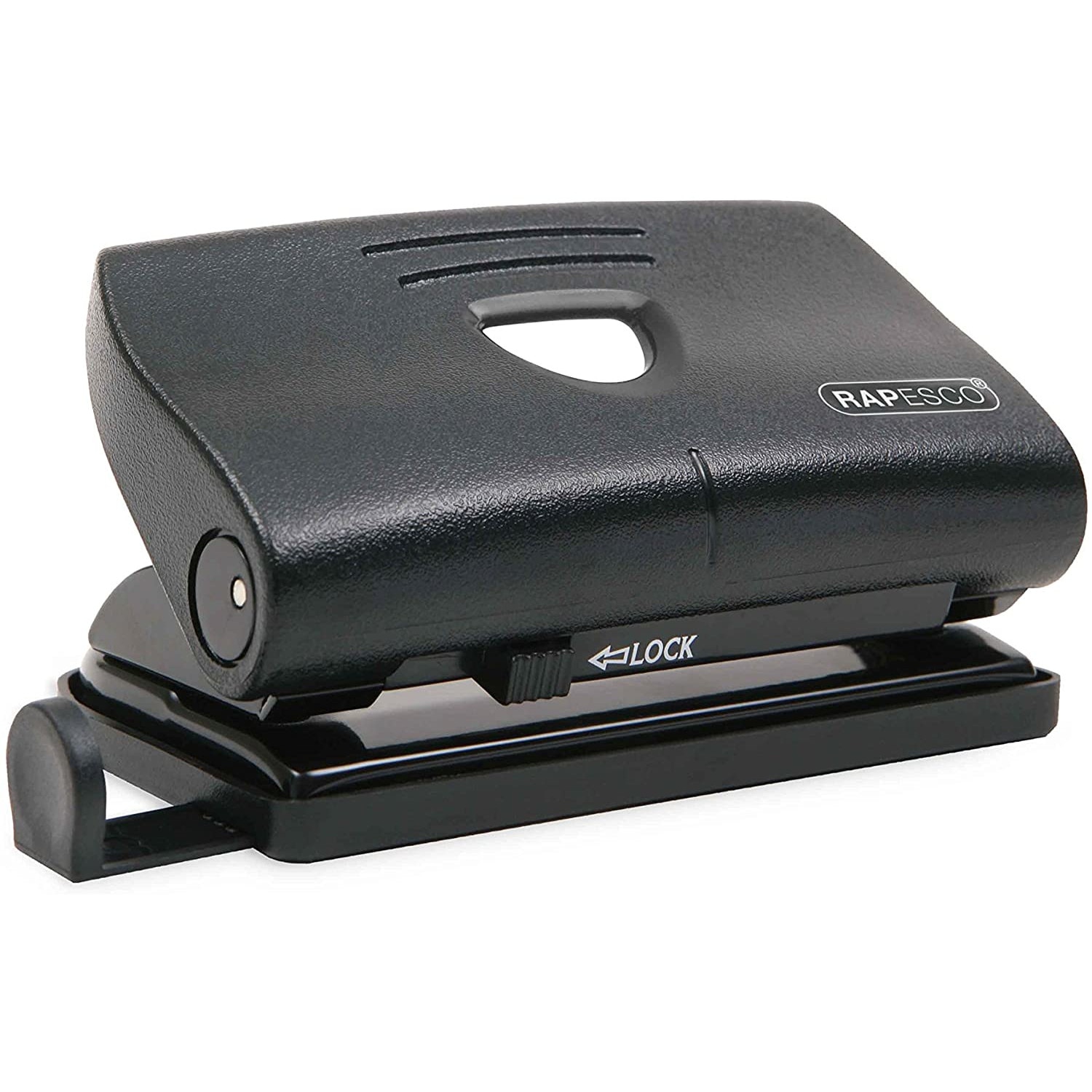 Perforator doua gauri, Rapesco, 12 coli, Plastic, Negru - eMAG.ro