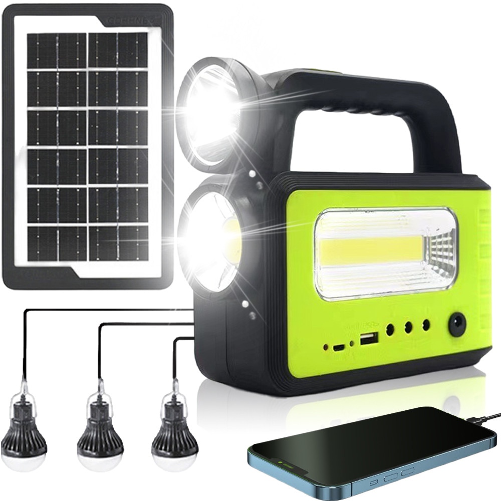 Kit panou solar, Noonedibs, lanterna fotovoltaica 3 becuri ...