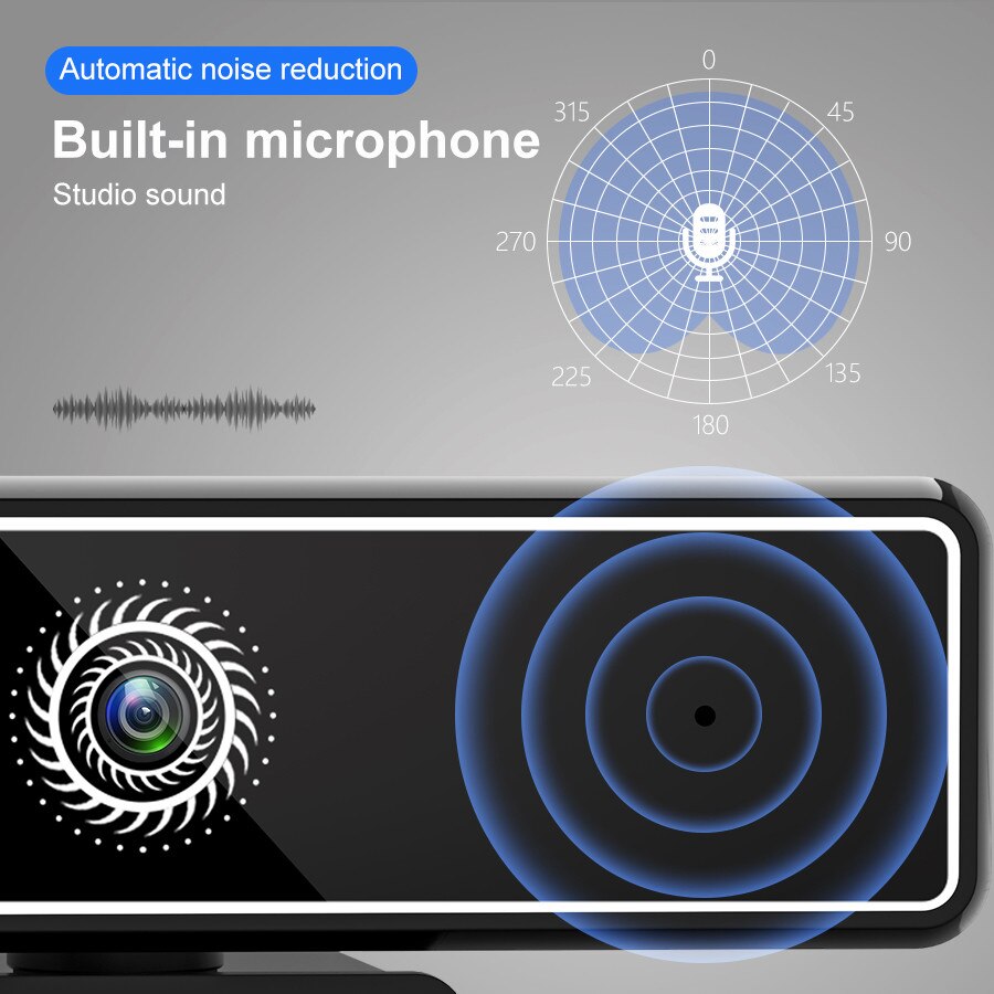 Camera Web Full HD 4K TEQRO™, Plug and Play, Autofocus, Antishake ...
