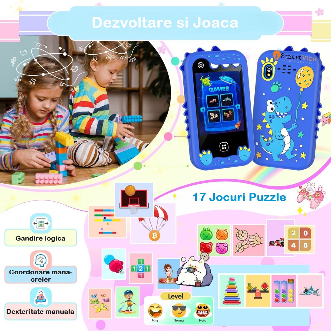 Telefon Mobil si Jucarie Educativa NO Internet/Apeluri MiniPHONE® PRO ...