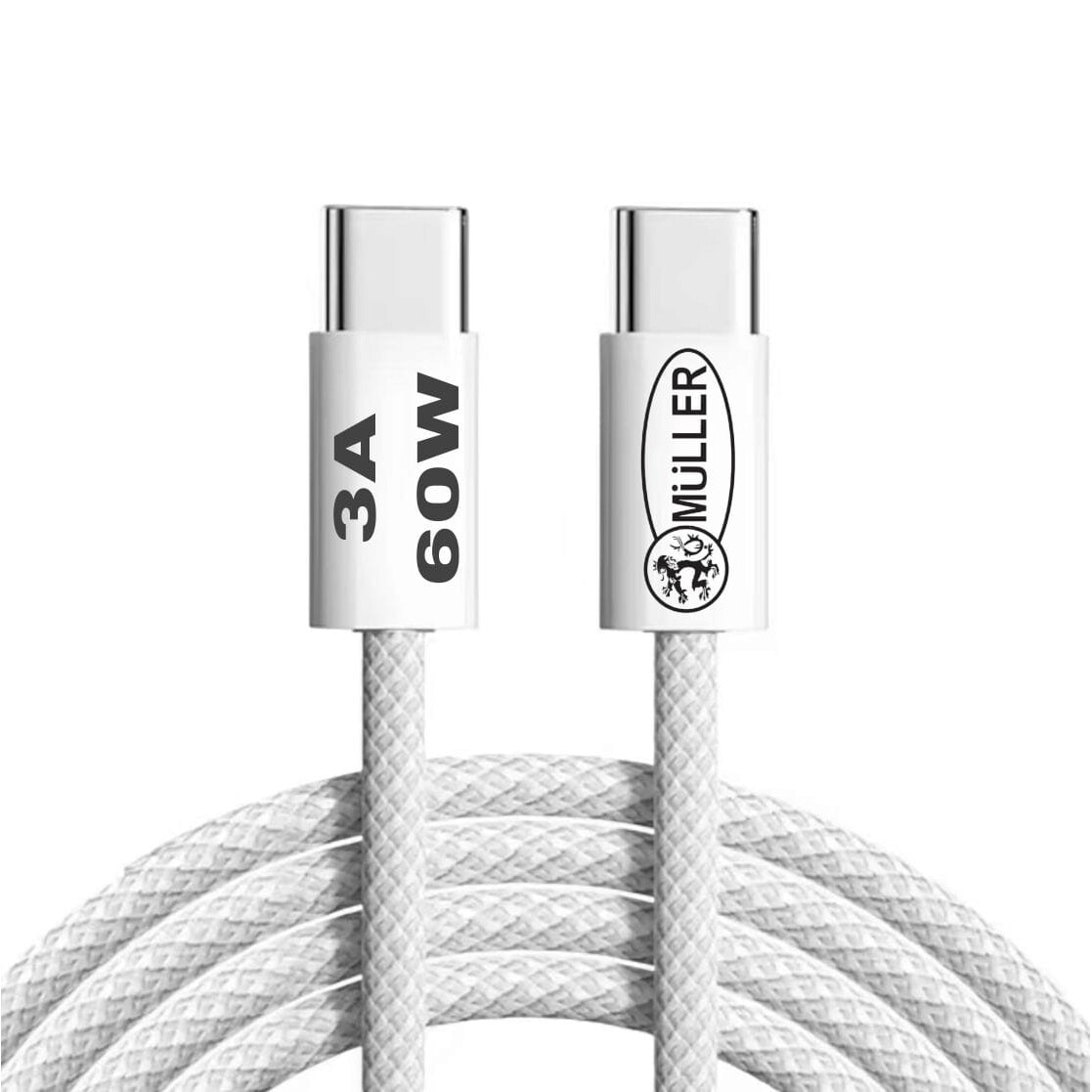 Cablu date si incarcare rapida Müller® 60W, USB-C la USB-C, Type C ...
