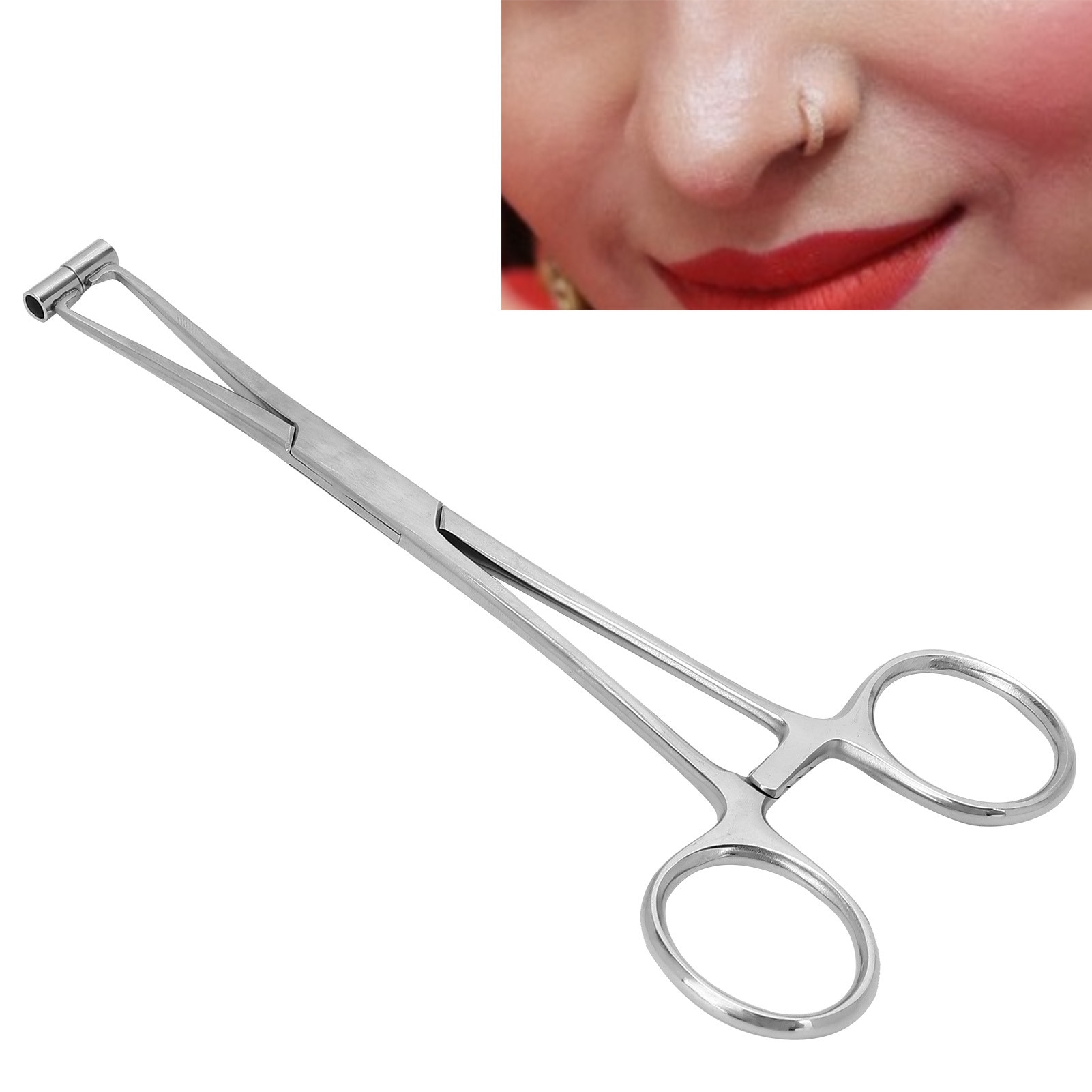 Forceps pentru piercing, inox, protectie anti-rugina, design ergonomic ...