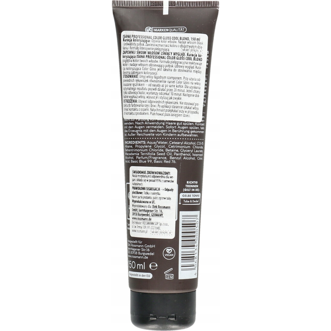 Isana Professional Color Gloss hajfesték balzsam, hideg szőke, 150 ml ...