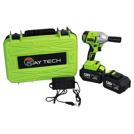 Pistol de Impact Raytech 128V, 350Nm, cu 2 acumulatori 6Ah + Geanta de ...