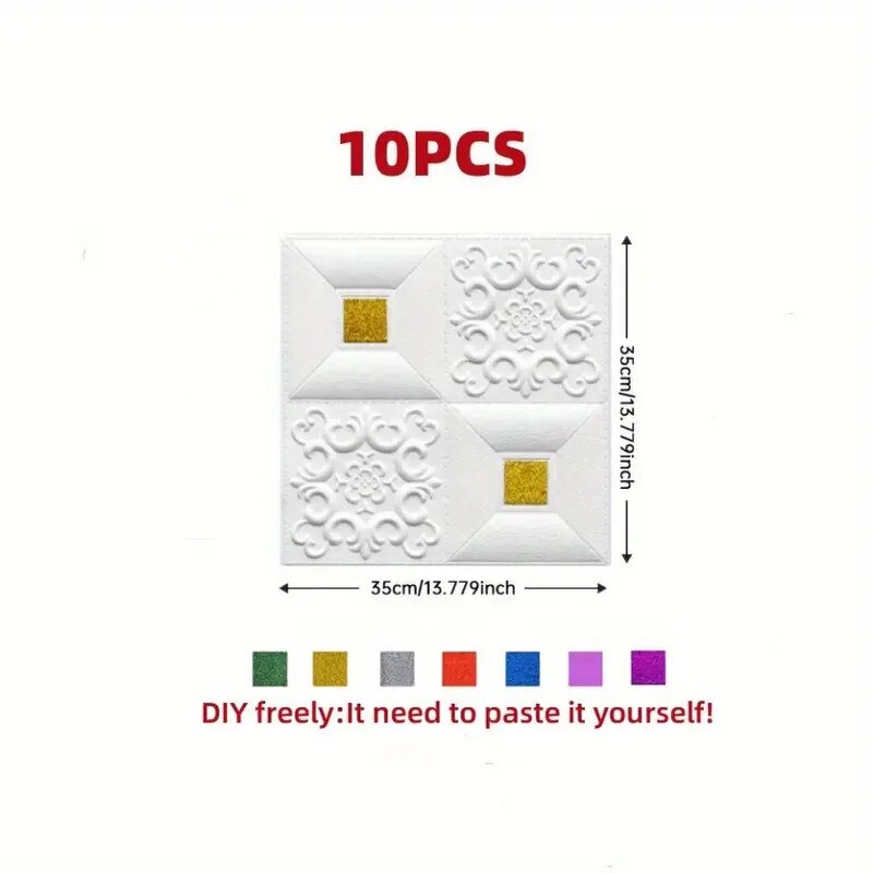 Set 10 coli x 4 bucati, tapet autoadeziv 3D, panou decorativ tavan ...