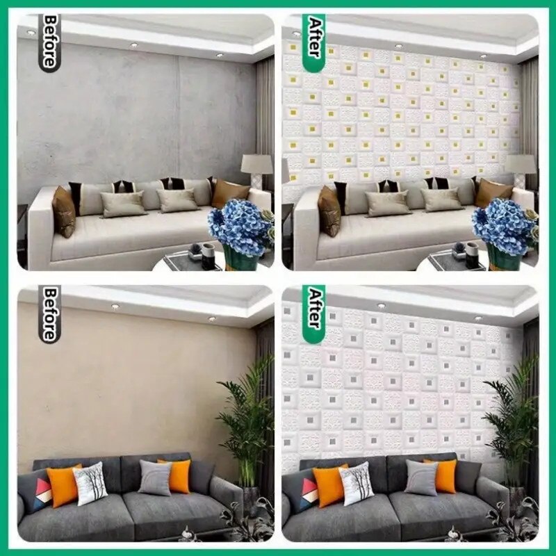 Set 10 coli x 4 bucati, tapet autoadeziv 3D, panou decorativ tavan ...
