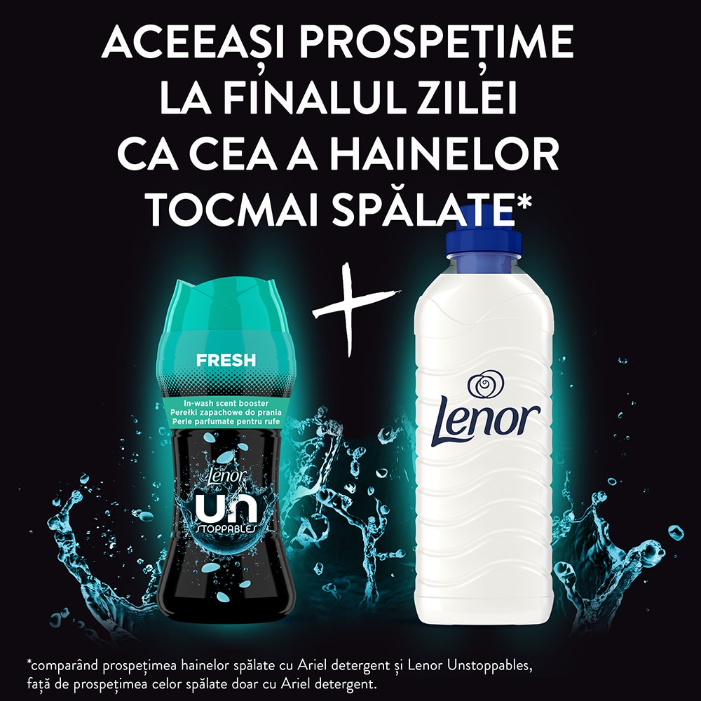 Perle parfumate Lenor Unstoppables Fresh cu parfum pentru rufe, 495 gr ...