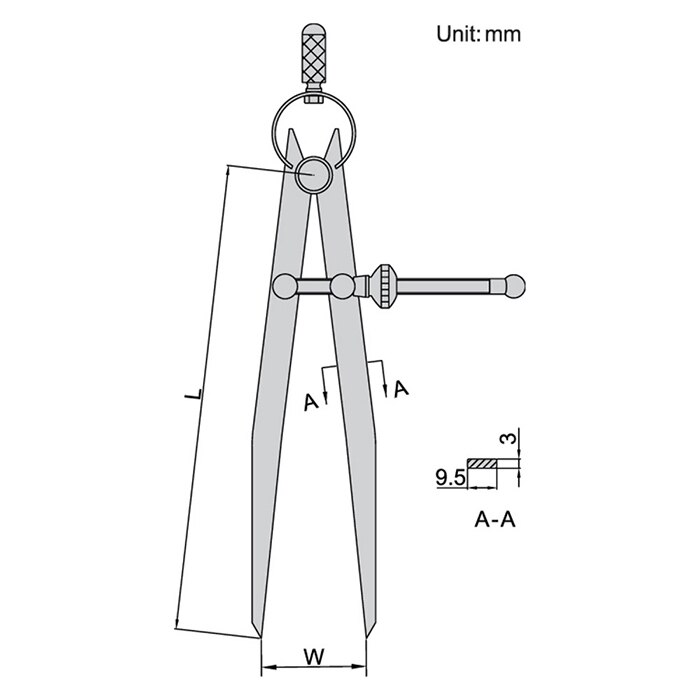 Compas Insize de 150 mm pentru trasat cu inel si surub de reglare - eMAG.ro