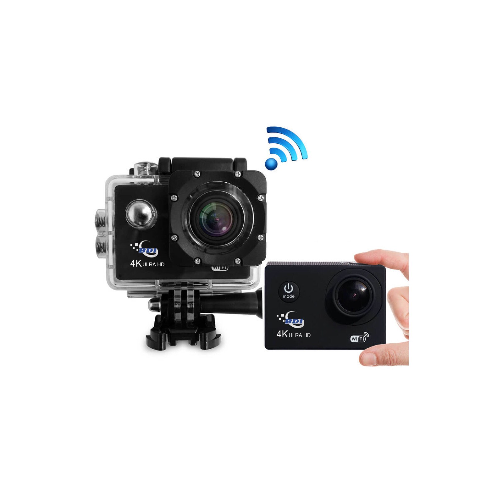 Camera de actiune 4K HD cu Wi-Fi si telecomanda - Negru - eMAG.ro