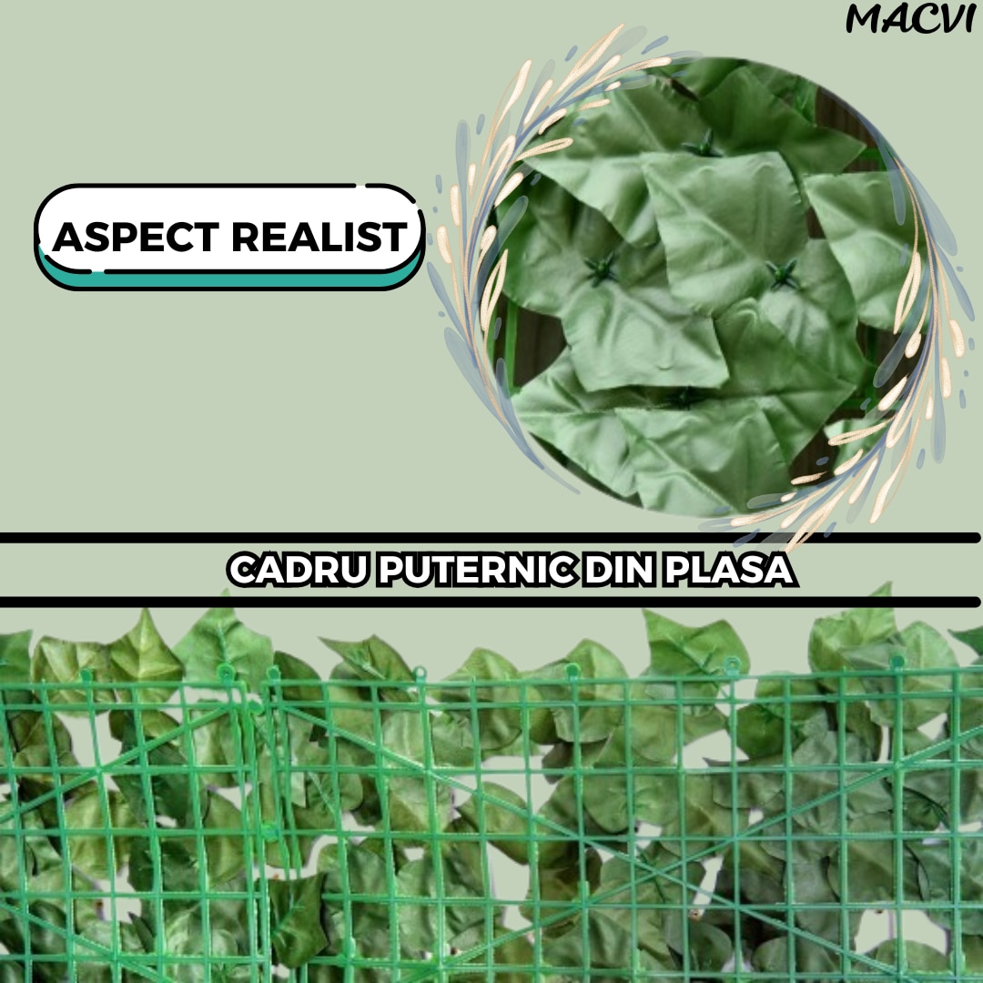 Gard Artificial Macvi® cu Frunze Verzi Tip Iedera Solutia Eleganta ...